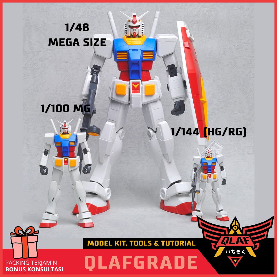MEGA SIZE RX 78 02 GUNDAM 1/48 Ori BANDAI megasize | Qlaf Grade