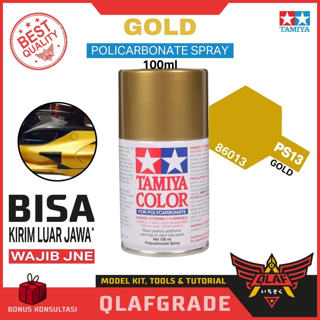 PS-13 GOLD Tamiya Polycarbonate RC paint spray can PS 13 emas | Qlaf Grade