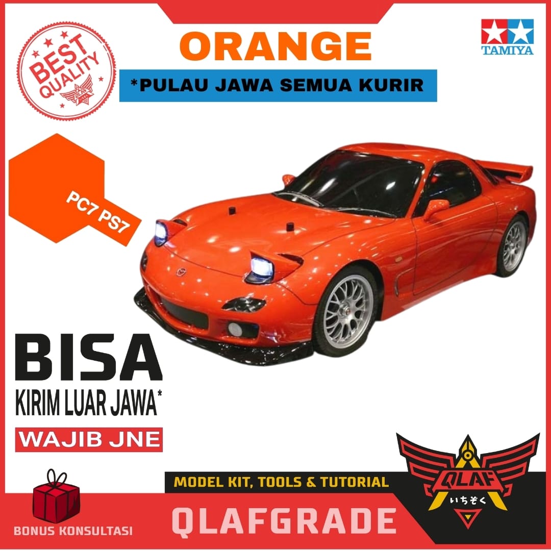 PS-7 ORANGE Tamiya Polycarbonate RC paint oranye PS 7 | Qlaf Grade