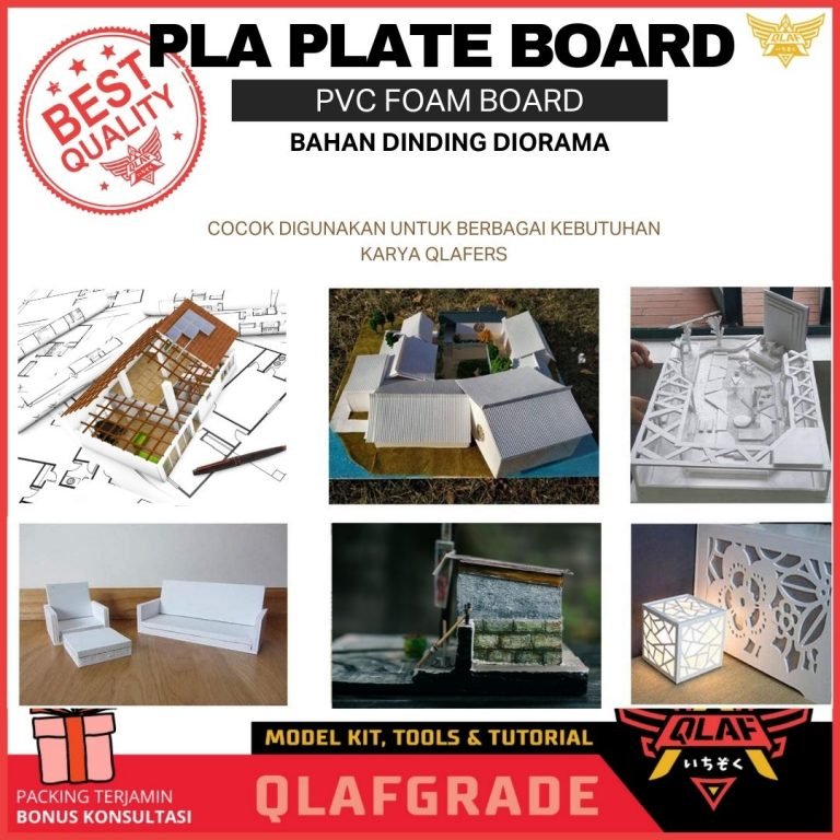 PLA PLATE BOARD PVC FOAM 1mm diorama dinding maket scale model | Qlaf Grade