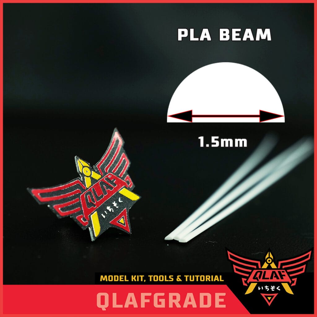 PLA Beam HALF ROUND 1.5 mm - plastic pla plate custom model kit | Qlaf ...