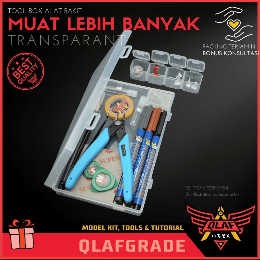 TOOL BOX ALAT RAKIT - KOTAK PENYIMPANAN TRANSPARANT compartment model ...