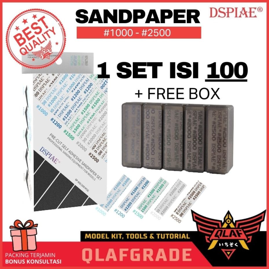 SANDPAPER SET grit 1000-2500 isi 100 kertas amplas sand paper dspiae ...