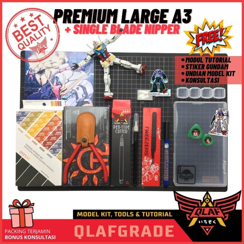 Alat rakit PREMIUM SET A3 SINGLE BLADE nipper gundam tool box kit ...