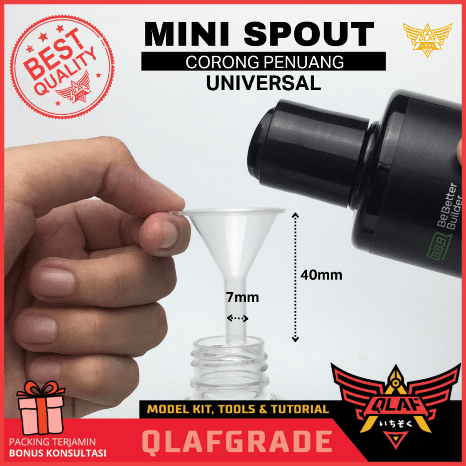 Mini Spout Universal corong penuang cat thinner airbrush botol | Qlaf Grade