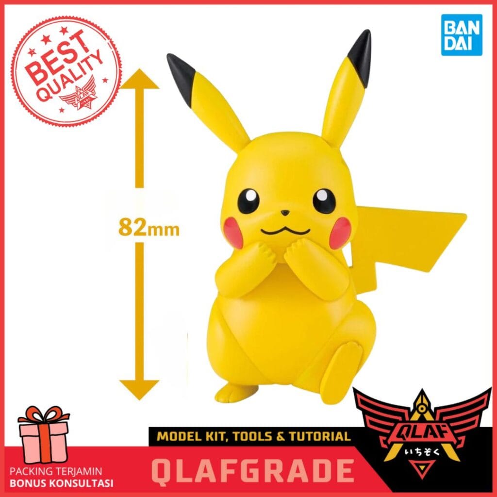 Pokemon 16 Pikachu Sitting Pose plamo collction quick Bandai Japan ...