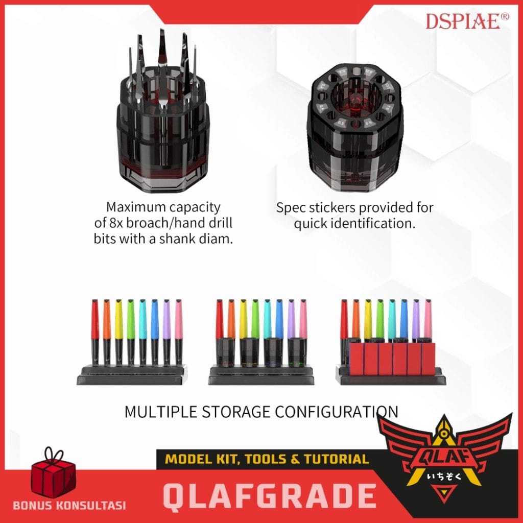 Kotak penyimpanan Mata Scriber Drill red color PT-PR01 dspiae | Qlaf Grade